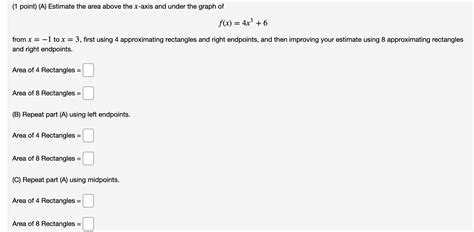 Solved Point A Estimate The Area Above The X Axis And Chegg