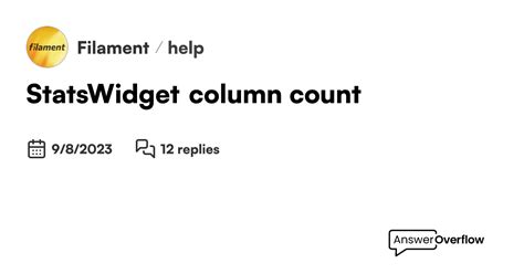 Statswidget Column Count Filament