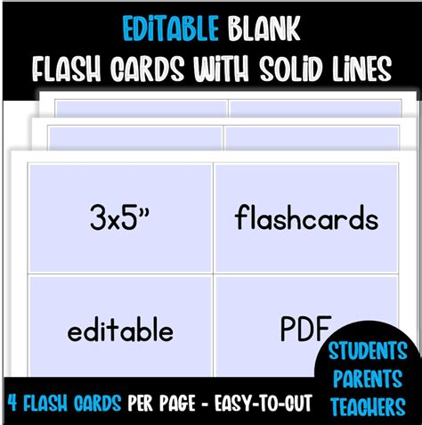 Printable Blank Flash Cards Flashcard Template Made By