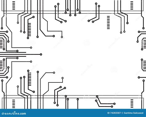 Microchip Line Technology Symbol Abstract Background Vector Stock Vector Illustration Of