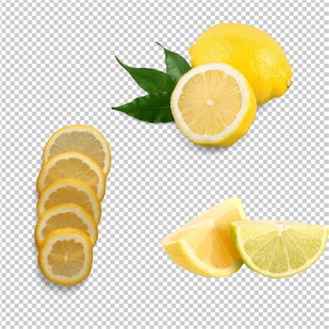 Premium Psd Png Lemon Slices And Lemon Isolated Psd