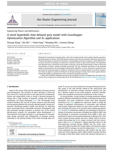 PDF A Novel Hyperbolic Time Delayed Grey Model With Grasshopper