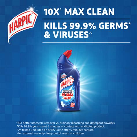Harpic Toilet Cleaner Powerful 10x Max Cleaning Original 1l Pack Of