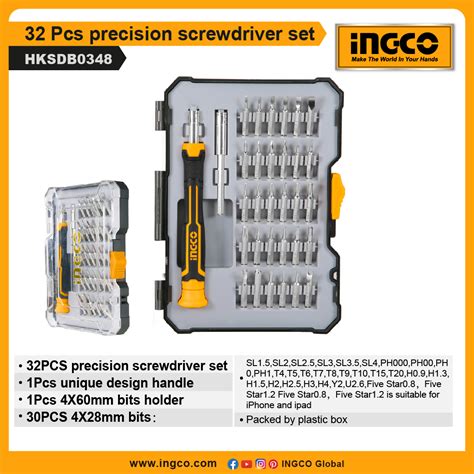INGCO 32 Pcs Precision Screwdriver Set HKSDB0348 Albirco