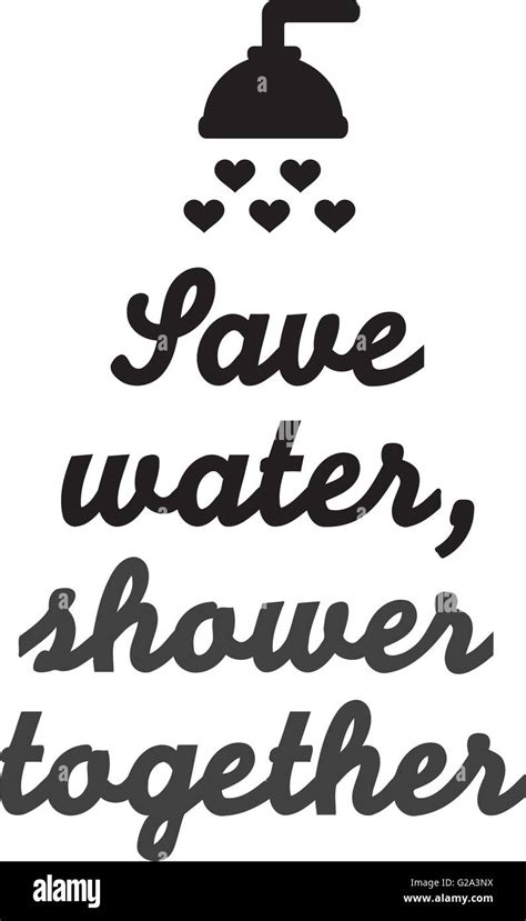 Save Water Shower Together Stock Vector Image And Art Alamy
