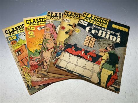 Lot Of 5 Vintage Classics Illustrated Comic Books Antique Price