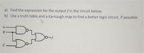 Solved A Find The Expression For The Output F In The