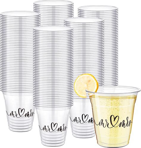 Dandat 200 Pack Disposable Wedding Plastic Cups Bulk 10oz