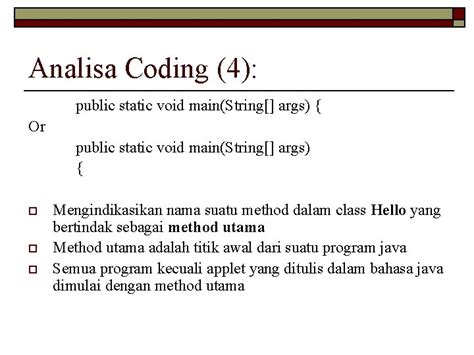 Algoritma Pemrograman 1 Dasardasar Pemrograman Java Analisa Coding