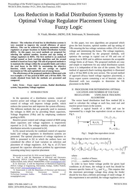 Pdf Loss Reduction In Radial Distribution Systems By Reduction In