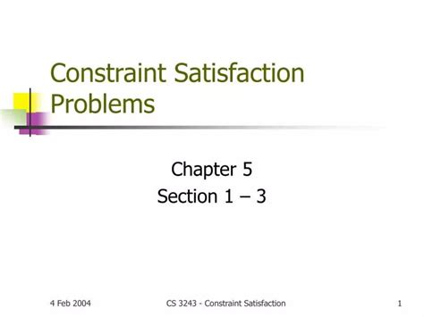 PPT Constraint Satisfaction Problems PowerPoint Presentation Free