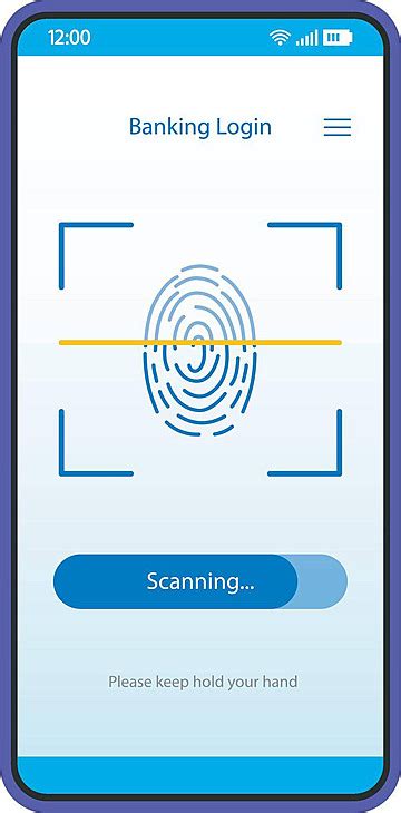 Smartphone Fingerprint Scanner Access Lock Scan Password Vector Lock