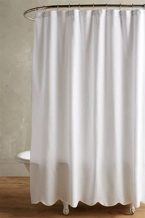 Peacock Alley Pique Scalloped Shower Curtain Anthroliving