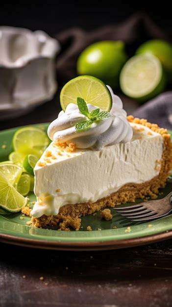 Premium Ai Image Key Lime Pie With Graham Cracker Crust A Tangy And
