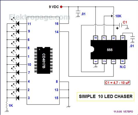 Led Chaser Circuit Using 4017 And 555 Pdf Circuit Diagram