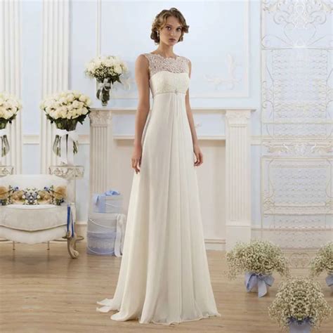 Elegant Bridal Pregnant Gowns Cheap Chiffon Empire Waist For Maternity