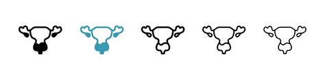 Pelvic Inflammatory Disease Icon Set On White Vector Image