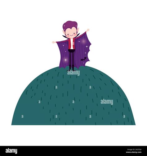 Dracula Trick Or Treat Happy Halloween Vector Illustration Stock Vector