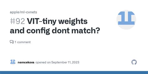 vit tiny weights and config dont match · issue 92 · apple ml cvnets