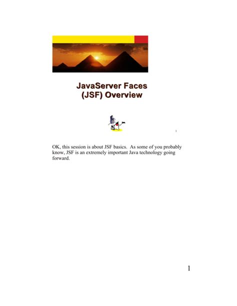 Javaserver Faces Jsf Overview