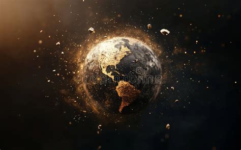 Planet Explosion In D K Realistic Science Fiction Art NASA Provided Elements Stock