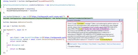 C Azure Keyvault Forbiddenbyrbac Stack Overflow