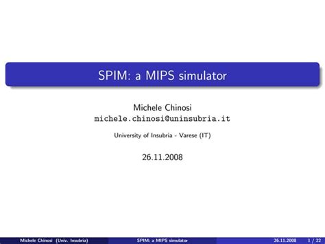 Spim Mips Simulator Ppt