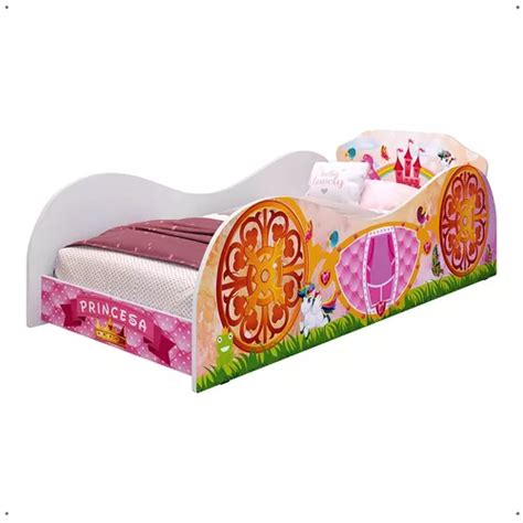 Cama Carruagem Menina Solteiro Princesa Unicórnio 100 Mdf