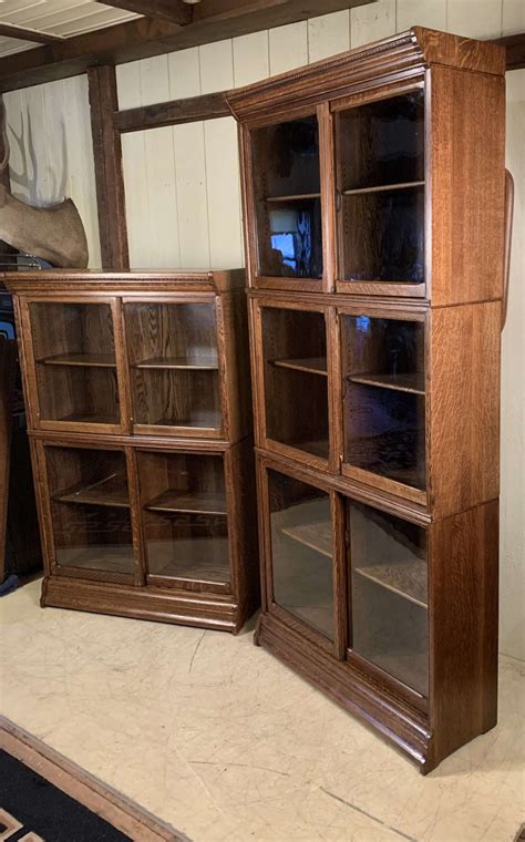 Pair Of Stacking Oak Danner Bookcases Doug Schmitt Antiques