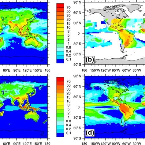 Global Distribution Of The Mean Annual Lightning Flash Density Flashes