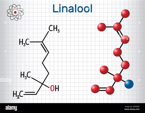 Linalool Molecule Structural Chemical Formula And Molecule Model
