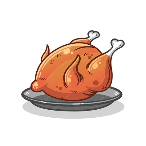Premium Vector Grilled Chicken Illustration