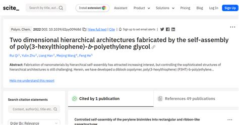 Two Dimensional Hierarchical Architectures Fabricated By The Self