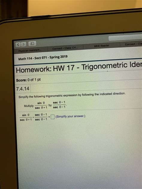 Solved Cla Mhe Reader Connect Class Ch Math 114 Sect
