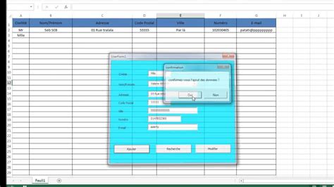 Excel Vba Création De Formulaire Userform Ajouterrecherchermodifier