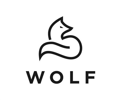 Vos Lijn Logo Pictogram Ontwerpen Vector Premium Vector
