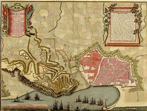 Antica Mappa Di Barcellona Foto Stock Cascoly