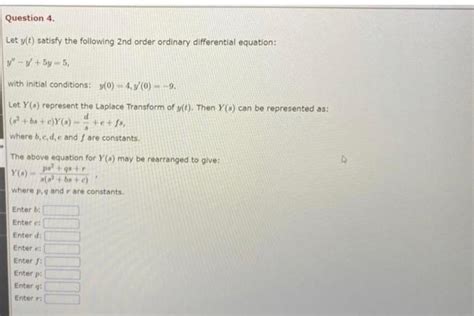 y′′−y′ 5y 5 with initial conditions y 0 4 y′ 0 −9