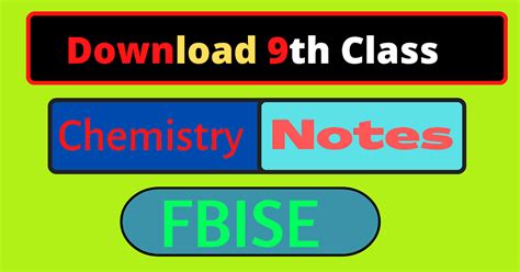 Class Chemistry Notes For Fbise