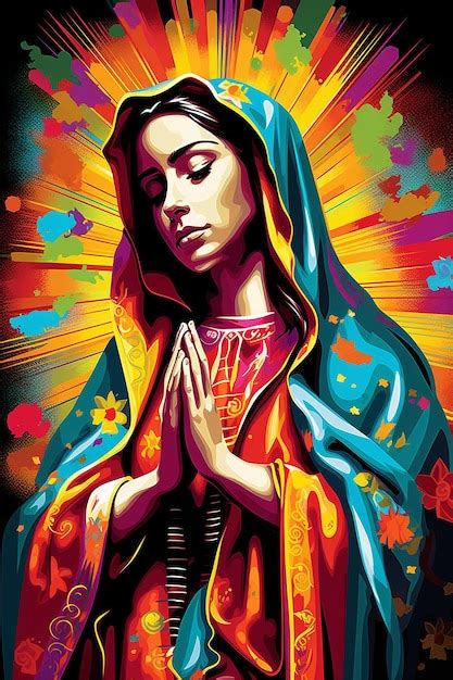 Premium Ai Image Aparicin De La Virgen Maria Como El Poster De Una