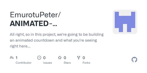 Github Emurotupeter Animated Countdown All Right So In This Project We Re Going To Be
