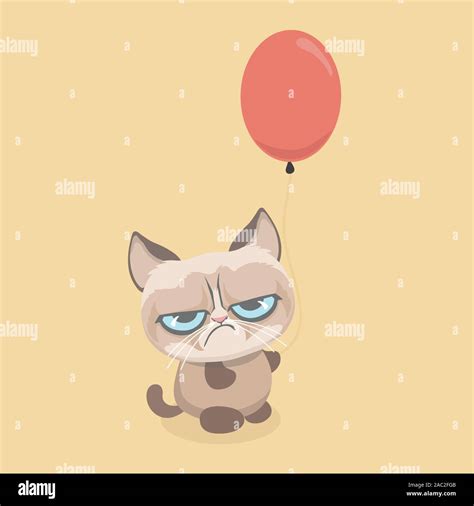 Cute Grumpy Cat Vector Illustration Stock Vector Image And Art Alamy