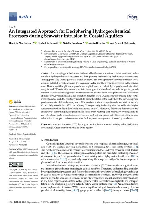 PDF An Integrated Approach For Deciphering Hydrogeochemical Processes