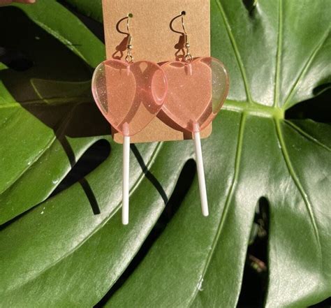 Heart Lollipop Earrings Lollipop Earrings Heart Earrings Valentines