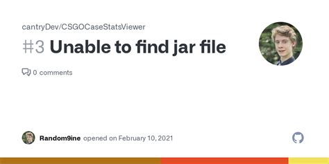 Unable To Find Jar File · Issue 3 · Cantrydevcsgocasestatsviewer · Github