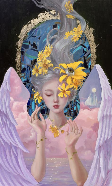 何水晶油画《一花一世界》何水晶 站酷zcool