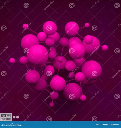Molecule Abstract Molecular Structure With Particles Scientific