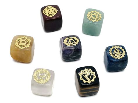 Natural 7 Chakra Stones Set Chakra Meditation Ornament Positive Energy Reiki Stones