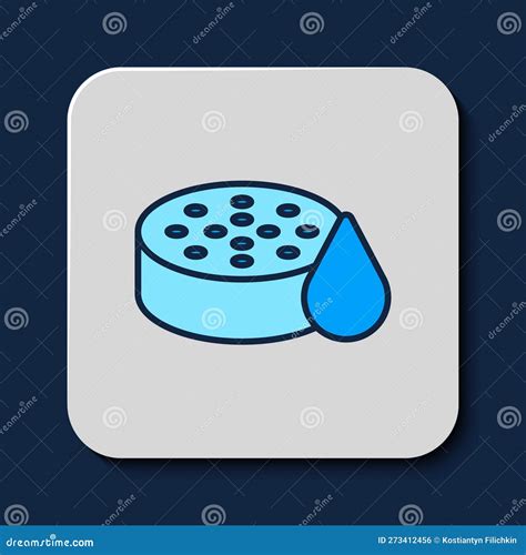 Filled Outline Water Sensor Icon Isolated On Blue Background Vector Stock Vector Illustration