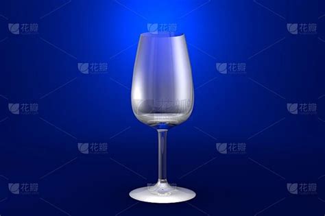 在蓝色生动的背景上的葡萄酒玻璃的3d插图 饮用玻璃渲染图片3d图片素材 花瓣网
